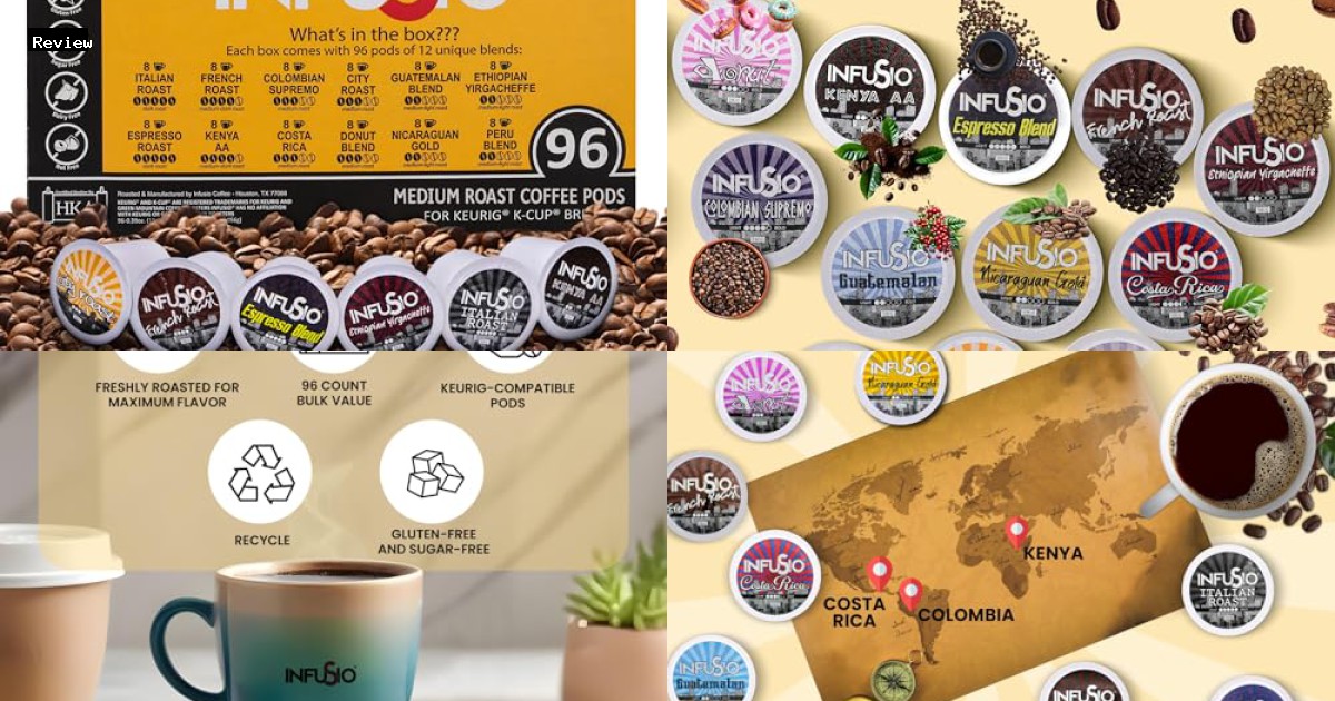 InfuSio Coffee Pods Variety Pack Review - 96 Count